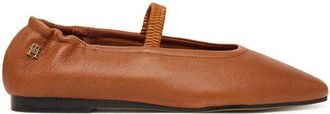 Tommy Hilfiger Ballerinas Soft Leather Ellastic Ballerina FW0FW09245 Braun