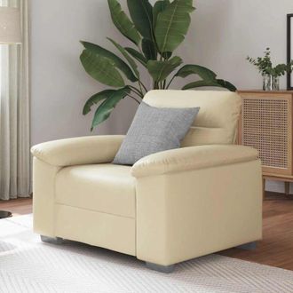 vidaXL Sessel Creme 60 cm Kunstleder Vidaxl