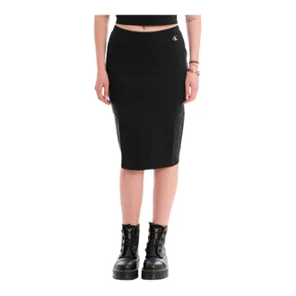 Calvin Klein Jeans Femme, Jupes, Noir, Taille: 42 FR Archival Milano Midi Skirt