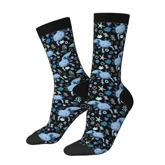 Generic Équipage Chaussettes Axolotl Chaussettes Pour Cyclisme Durable Décontractées Planche À Roulettes Bonneterie, Pour Lété, Trekking, Gym, 40cm