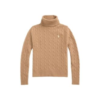 Polo Ralph Lauren Femme, Pulls, Brun, Taille: 38 FR Cable-Knit Turtleneck