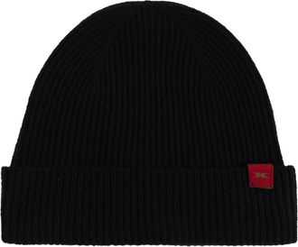 Kiton Bonnet en cachemire avec &eacute;cusson - Homme - Accessoires - Noir - Taille: 59 CM