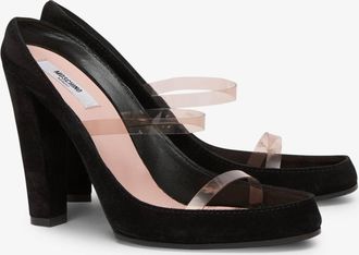 Moschino Hohe Sandalen aus Wildleder und PVC - Schwarz