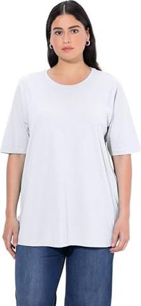 Ulla Popken T-Shirt Basique, Col Rond Femme T-Shirt, Blanc Neige, 58-60