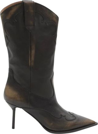 PARIS TEXAS Femme, Chaussures, Noir, Taille: 38 1/2 EU Bottines de cowboy &agrave; talon aiguille et bout pointu