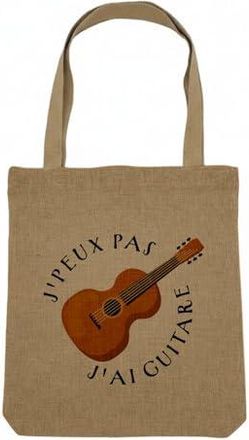 Fabulous Sac Shopping Tote Bag Aspect Lin - JPeux Pas Jai Guitare Rock Classique Acoustique - Sac de Courses Toile Epaisse 360g Beige Naturel Cabas Port&eacute; Epaul