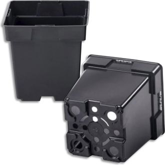 Wohnkult Pflanztopf Blumentopf Blumenkübel schwarz, klein, quadratisch, 3 zur Auswahl (2 l Volumen | 1 Stück)