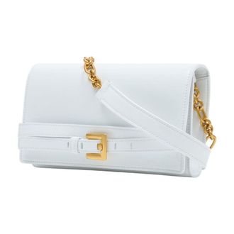 Balmain Womens Shuffle Wallet White Calfskin