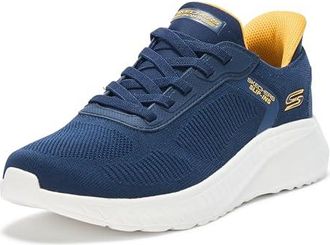 Skechers Baskets Montantes pour Homme avec Mains Libres Bobs Squad Chaos Solid Step, Bleu Marine, 48.5 EU