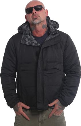 Yakuza Herren Silence Rev Winterjacke, Schwarz/Grau, XL