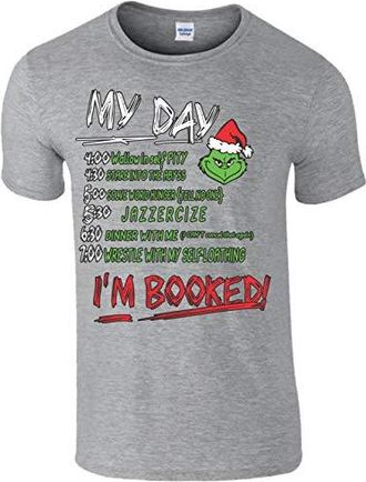 Outfit Italy Costume The Grinch Movie T-Shirt I Am Booked That Stole Hate My Day - Gris - X-Large