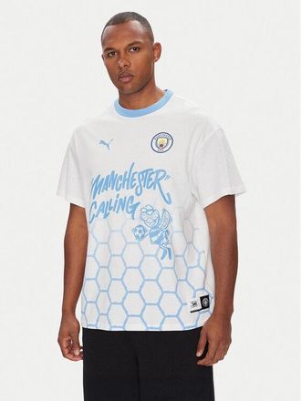 Puma T-Shirt CWC Hoops x Man City 631695 Wei&szlig; Regular Fit