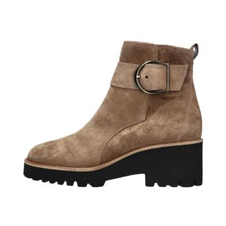 Paul Green Taupe Wildleder Stiefeletten mit Blockabsatz - - Shoes - Damen - Braun - 42 EU