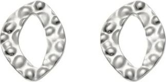 Dansk Copenhagen Femme, Accessoires, Gris, Taille: ONE Size Ragna Waterproof Silver Stainless Steel Earring - Hammered Finish