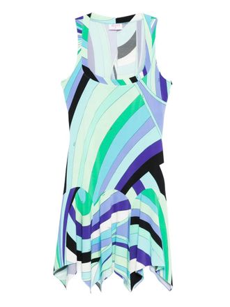 Pucci Kleid mit abstraktem Print - Blau