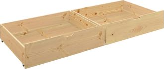 M&ouml;belando Bettschubkasten >Moritz< (2er-Set) in Kiefer Natur aus Massivholz - 97,2x19,8x75cm (BxHxT)