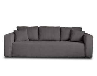 Best Mobilier Canapé Convertible avec Coffre Topaze en Velours Côtelé - Canapé Lit - Sofa Gris 3 Places - Salon