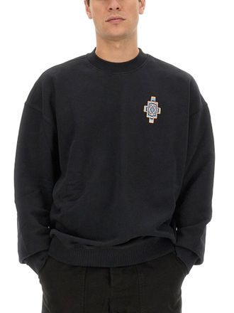 Marcelo Burlon Optical Cross Cotton Sweatshirt - Black