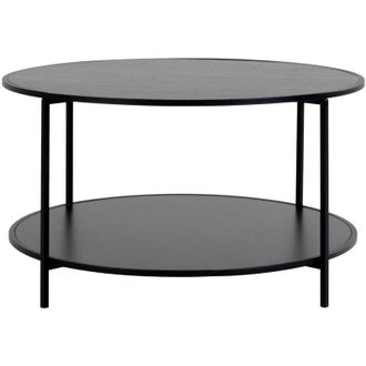 House Nordic House Nordic - Table basse ronde 80x45 cm en m&eacute;tal noir - vitea