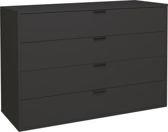 Möbelando Kommode >Bonnie< in anthrazit matt Lack - 119x87x45cm (BxHxT)