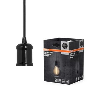 Osram Suspension Vintage 1906 BOBBIN E27, noire, max. 25 W (LED 15 W), culot E27, baldaquin rond, suspension dint&eacute;rieur, &agrave; combiner avec des lampes 1906 Vin