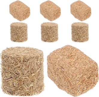 UPKOCH 8st&uuml;cke Miniatur-heuballen F&uuml;r Puppenhaus Winzige Strohheu-DIY-zubeh&ouml;r Gef&auml;lschte Farm-Modelle Stapelbare Heuhaufen-Accessoires Nat&uuml;rliche Dekoration 