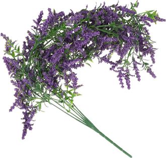 Amosfun K&uuml;nstlicher Lavendel Kunststoff H&auml;ngeblume Simulation Wand Dekoration Wohnzimmer T&uuml;r H&auml;ngender Blumenanh&auml;nger Violett