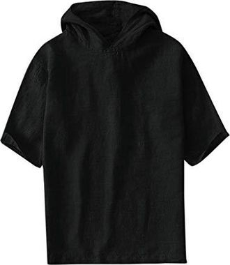 Generic T-shirt &agrave; capuche pour homme en coton &agrave; manches longues avec capuche - Sweat &agrave; capuche pour homme - Couleur contrast&eacute;e - Sweat &agrave; capuche - Patchwork -