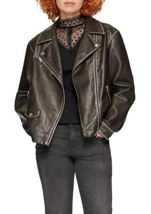 QS by s.Oliver Rippshirt mit Spitzeneinsatz und Stehkragen aus Spitze