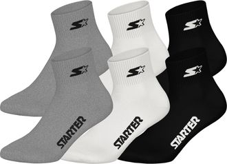 Starter 6pk Quarter Socks - MGR/WHT/BLK - 35/38