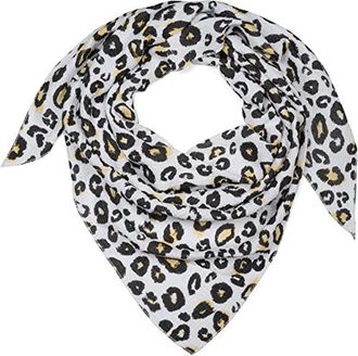 styleBREAKER Foulard triangulaire en mousseline pour femme avec imprimé léopard | Écharpe en coton au motif léopard | Écharpe triangulaire légère et douce pour le 