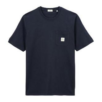 Serge Blanco T-Shirt Manches Courtes col Rond en Coton Bleu Dark Navy Play - Mode Homme