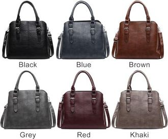 Generic Sac &agrave; main fourre-tout en PU pour femmes avec bandouli&egrave;re, capacit&eacute; pour le travail et les voyages (noir)