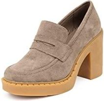 Queen Helena Mocassins à Talons Femme X27-161 Kaki, 38 EU