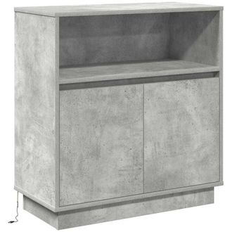 vidaXL Sideboard mit led Betongrau 71 x 34,5 x 75 cm Holzwerkstoff Vidaxl