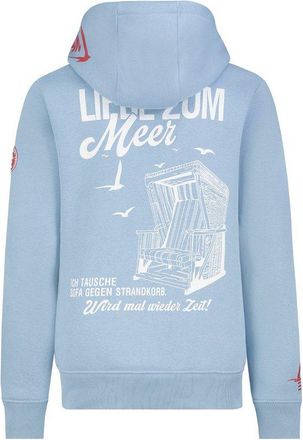 Eight2Nine Kapuzenpullover Damen Hoodie mit K&uuml;stenbackprint Sweater, Kapuzensweatshirt mit K&auml;ngurutasche, mit Kapuze
