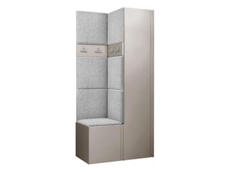 Mirjan24 Garderoben-Set Monati XXIV, Kleiderschrank, Schuhschrank mit 3 F&auml;cher, 2X Kleiderhakenbrett, Gepolstertes Paneel/Wandpaneel, 4 Doppelhaken, Flurgarder