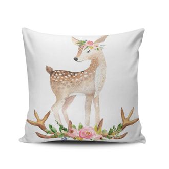 Generic Babyzimmer Im Boho-Stil Mit Geweihmotiven In Rosa, Grün Und Braun Zierkissenbezug Mit Reißverschluss Zierkissen Dekorative Kissenhüllen Für Bett Schla