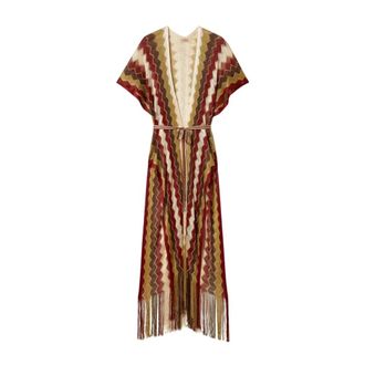 Twinset Femme, Pulls, Multicolore, Taille: ONE Size Long Kaftan Ray&eacute;