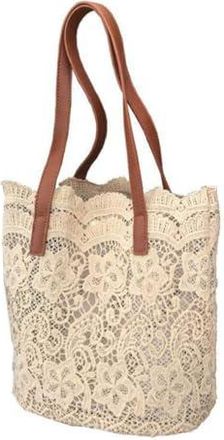 IFUNDOM Paquet Bandouli&egrave;re en Dentelle Brod&eacute;e Fermeture Magn&eacute;tique Taille Moyenne Couleur Abricot Paquet Polyvalent Chic pour Femme Shopping Travail et Sortie