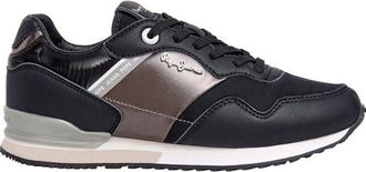 Pepe Jeans London Mixte London Shine W Sneaker, Black, 36 EU