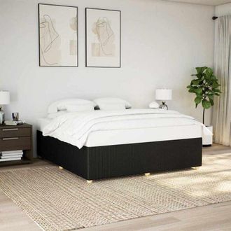 vidaXL Cadre de lit sans matelas noir 180x200 cm tissu Vidaxl