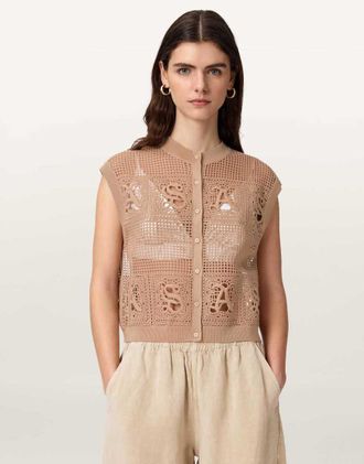 AllSaints Kyra - Gilet de tailleur - Rose p&acirc;le