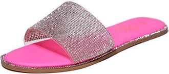 Generic Pantoufles de plage décontractées pour femme - Sandales plates romaines pour lintérieur et lextérieur - Pantoufles en cristal pour femme - Pantoufles 