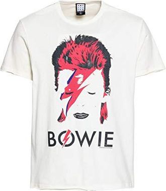 Amplified T-shirt unisexe David Bowie Aladin Sane blanc, Blanc vintage, XXL