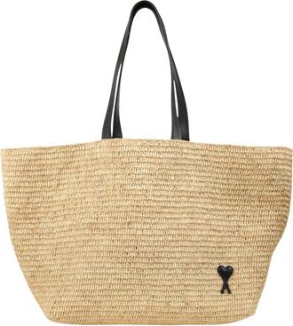 Ami Femme, Sacs, Beige, Taille: ONE Size Grand Sac Cabas Ami De Coeur