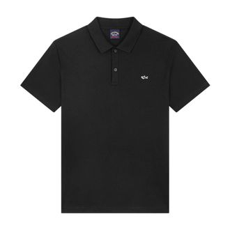 Paul & Shark Cotton Pique Polo mit Hai-Badge - - Tops - Herren - Schwarzk - M