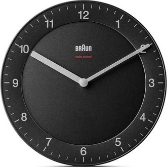 Braun Horloge murale radiocommand&eacute;e classique Braun pour le fuseau horaire de lEurope centrale (DCF/GMT+1) avec mouvement silencieux, facile &agrave; lire, 20 cm d