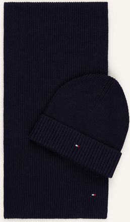 Tommy Hilfiger Set: Schal Und M&uuml;tze blau