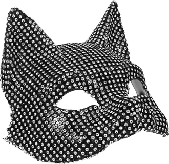 NUOBESTY Glitzernde Katzen-Maske mit Strasssteinen Leichte Cosplay-halbmaske f&uuml;r Karneval Partyfotografie und Kost&uuml;mpartys Einheitsgr&ouml;&szlig;e Einfaches An Ausziehen